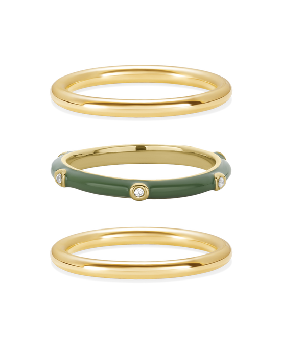 Enamel Stacking Ring Set – James Michelle