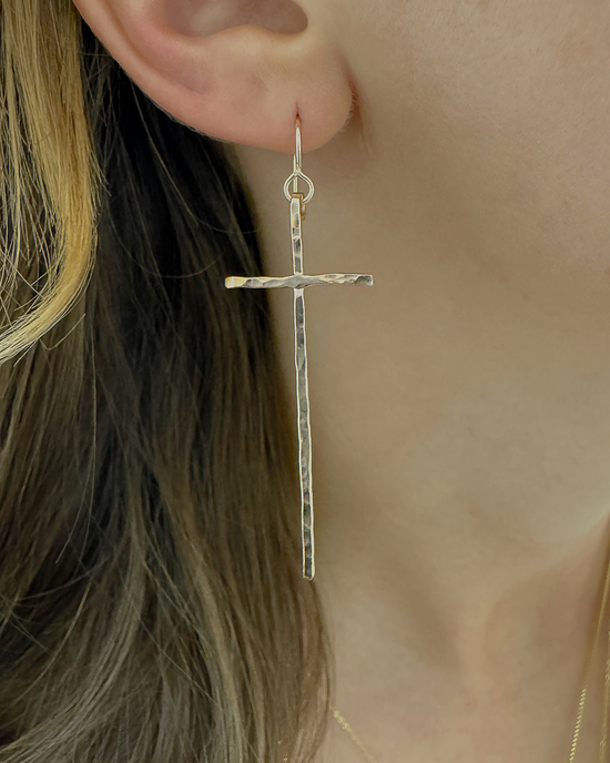 Skinny Cross Earrings – James Michelle